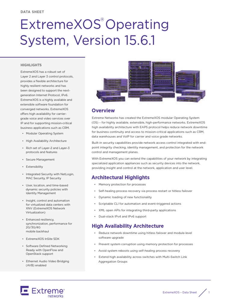 Extremexos Operating System, Version 15.6.1: Data Sheet | PDF ...