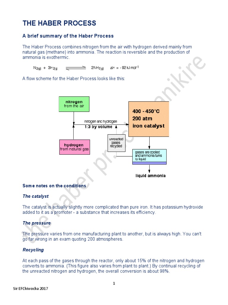 1 The Haber Process | PDF | Chemical Equilibrium | Chemical Reactor