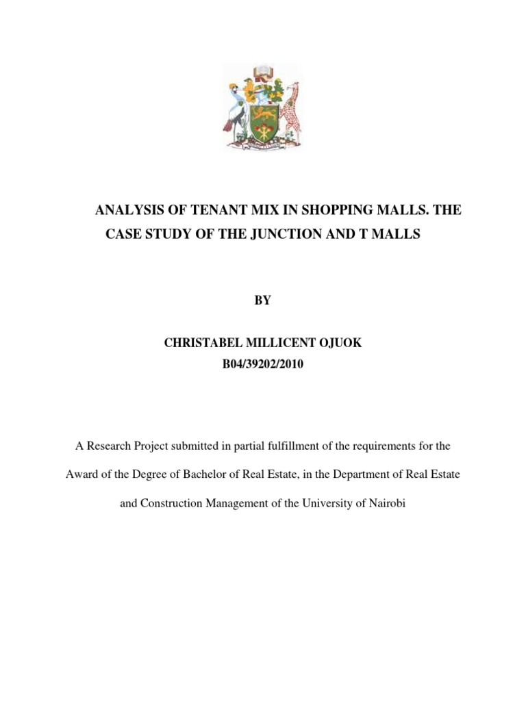 Analysis of Tenant Mix in Shoping Malls | PDF | Retail | Economic Surplus