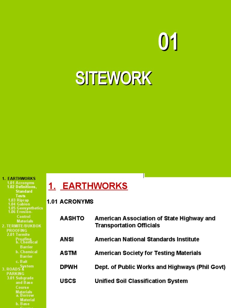 01 Siteworks | Download Free PDF | Road Surface | Civil Engineering