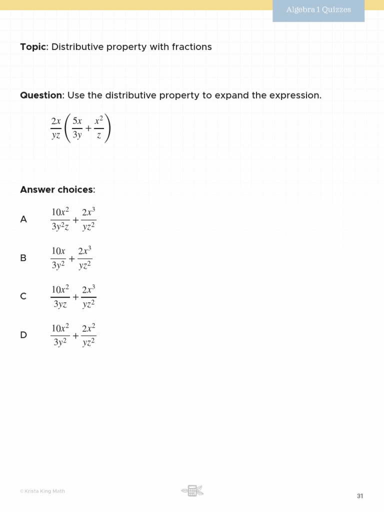 Distributive Property with Fractions Explained | PDF | Mathematics ...