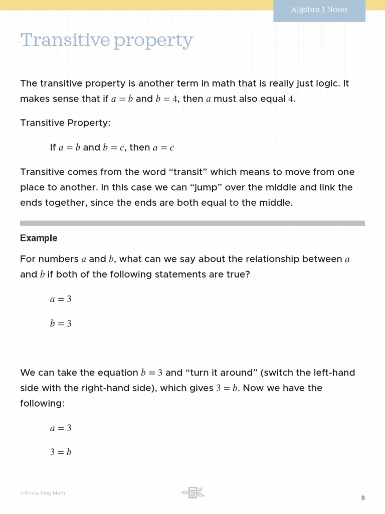Understanding the Transitive Property | PDF | Science & Mathematics