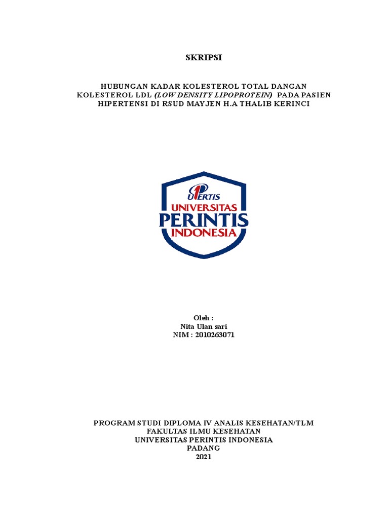 Skripsi Nita Ulan Sari | PDF | Cholesterol | Low Density Lipoprotein