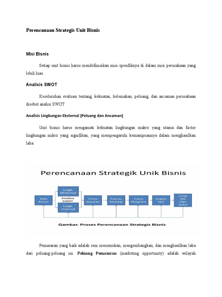 Perencanaan Strategis Unit Bisnis | PDF