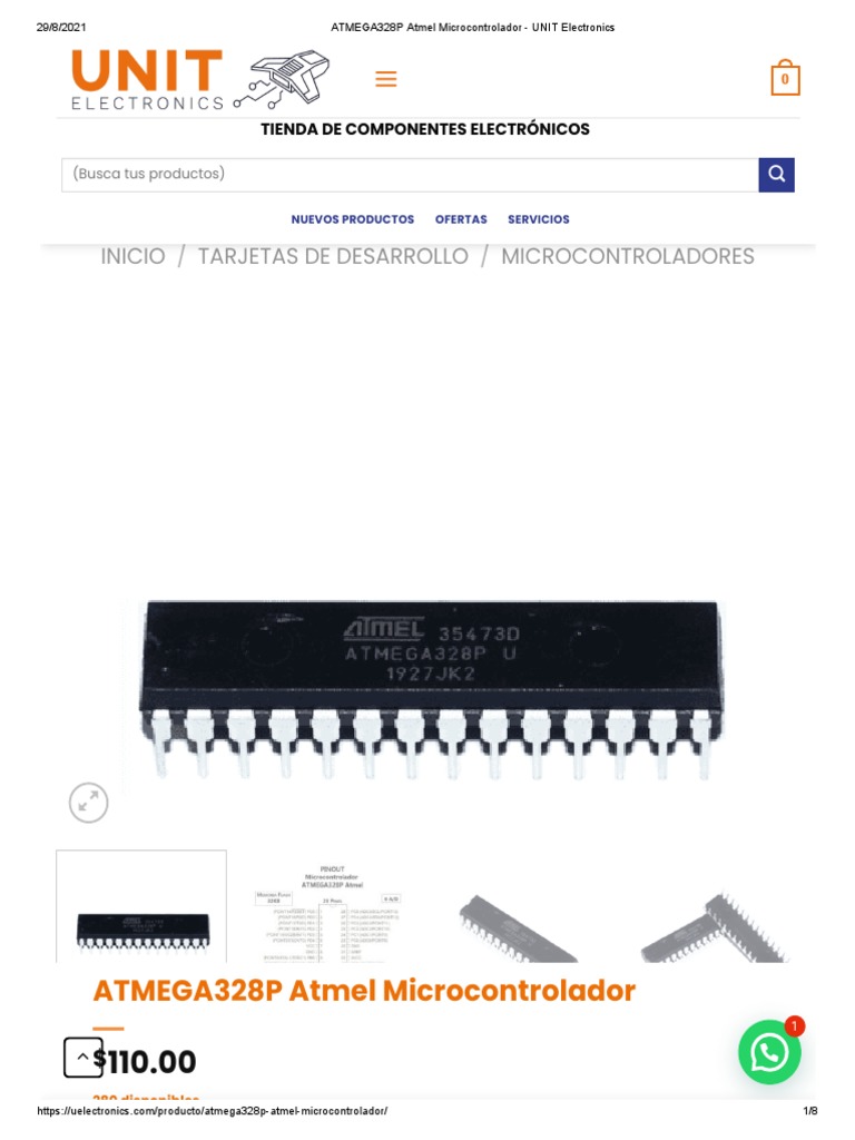 ATMEGA328P Atmel Microcontrolador - UNIT Electronics | PDF | Arduino | Microcontrolador