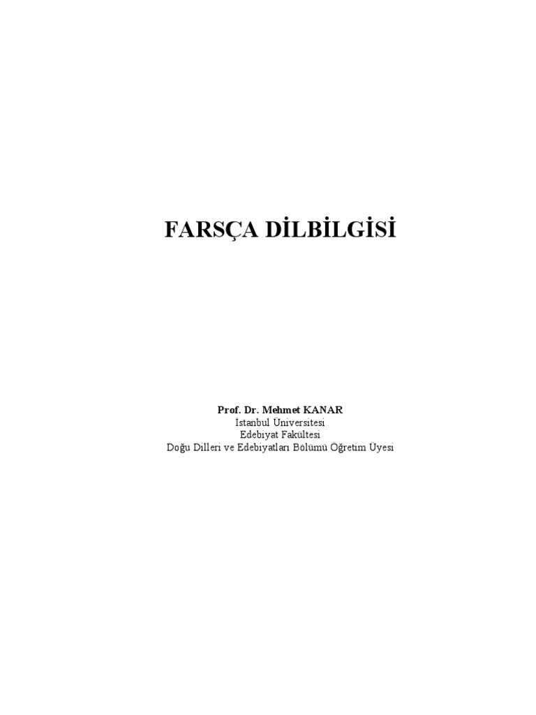 Mehmet KANAR FARSCA DILBILGISI | PDF
