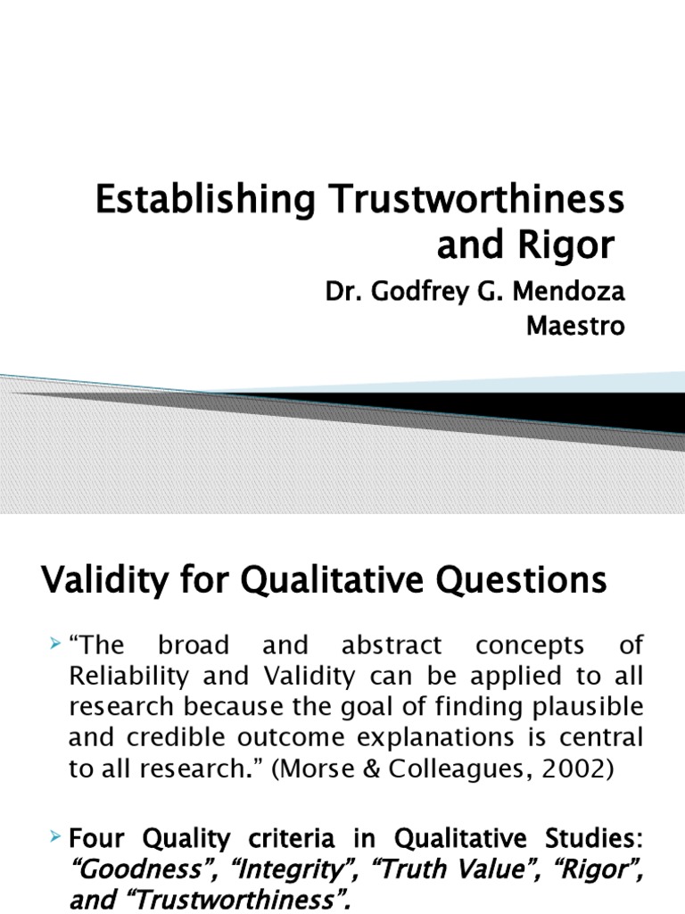 5.5 Establishing Trustworthiness or Rigor | PDF | Science & Mathematics