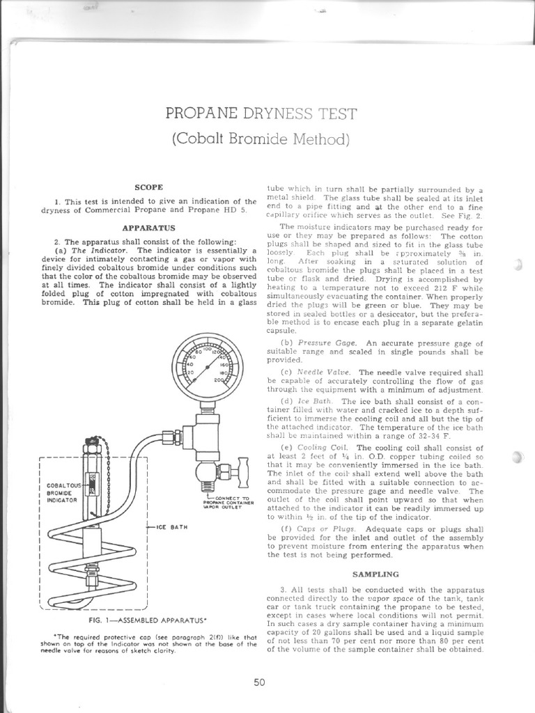 Propane Dryness Test (Cobalt Bromide Method) : The Indieator. /B in ...