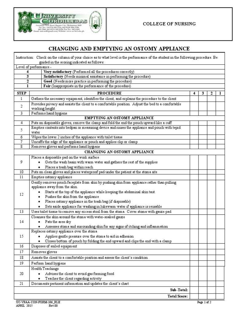 Ostomy Appliance Change Procedure Guide | PDF | Health Sciences