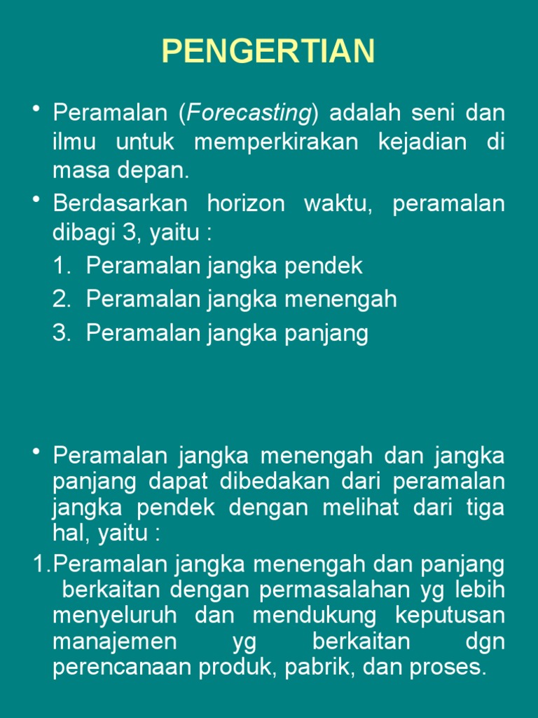 Metode Peramalan dalam Manajemen | PDF