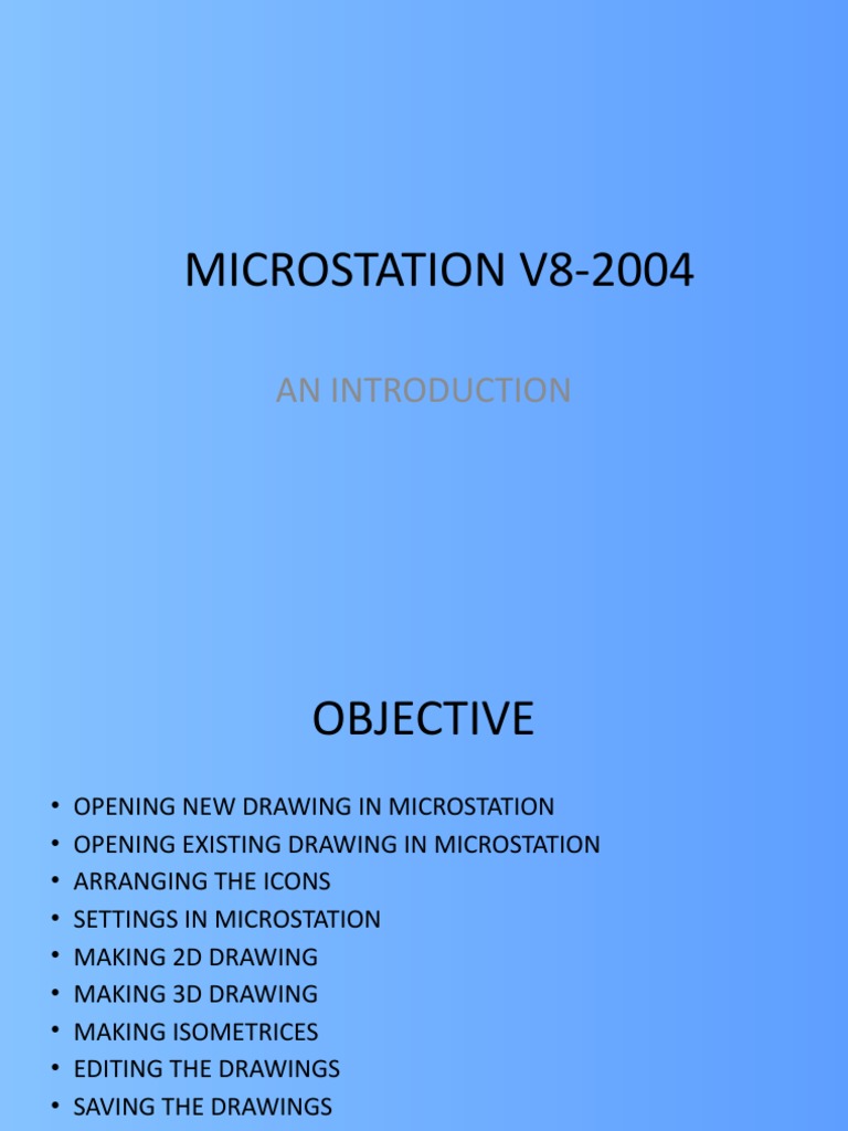 An Introduction To The Fundamental Functions And Capabilities Of Microstation V8 2004 A Guide