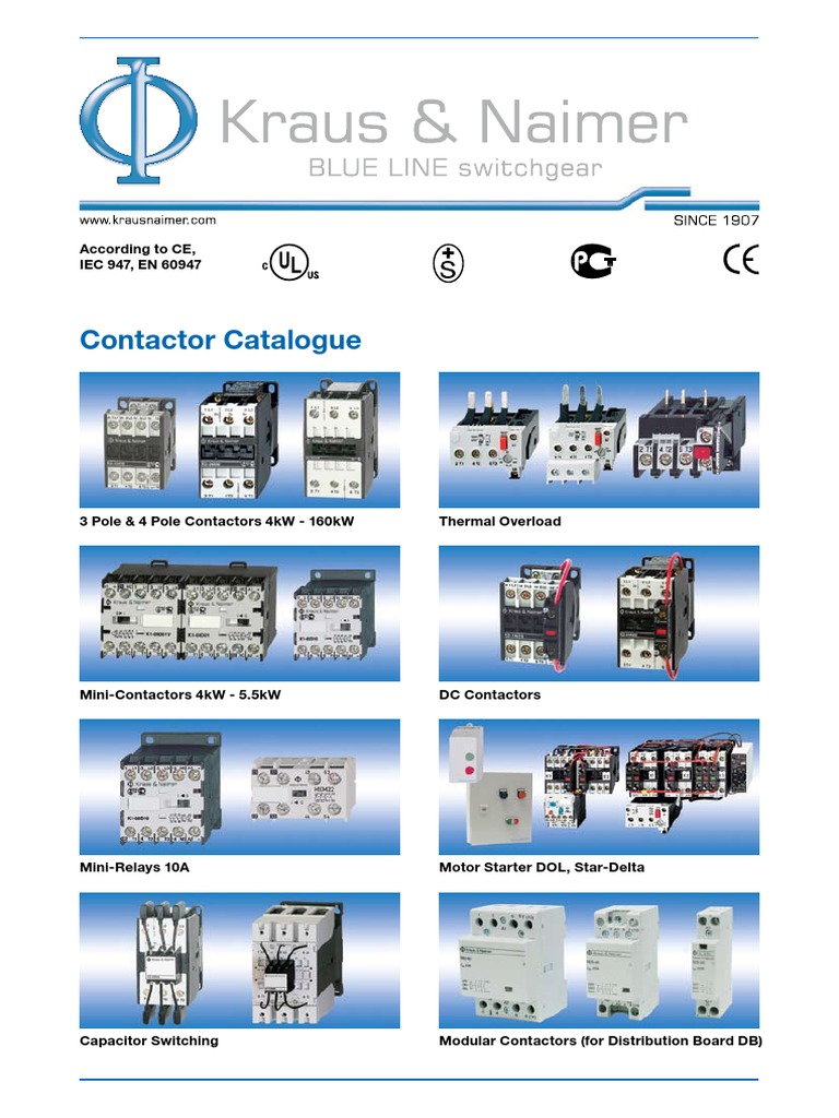Contactor Catalogue: According To CE, IEC 947, EN 60947 | PDF | Relay ...