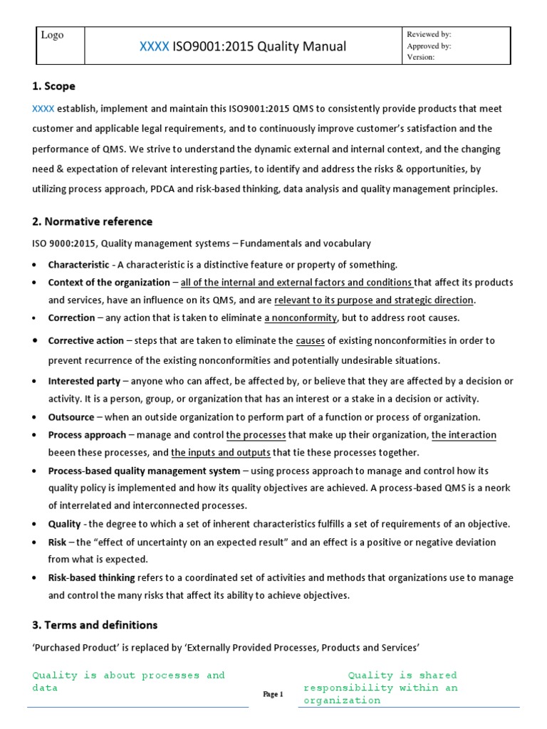 ISO9001:2015 Quality Guide | PDF | Iso 9000 | Quality Management System