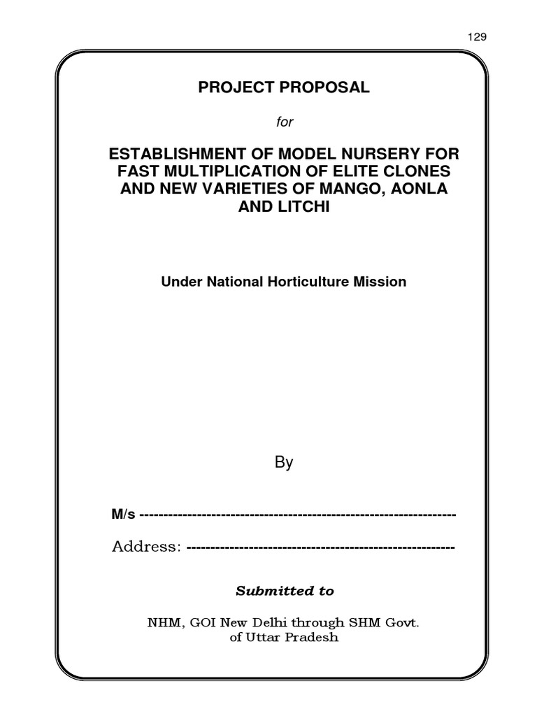 Project Proposal For Establishment of Mo | PDF | Plant Nursery ...