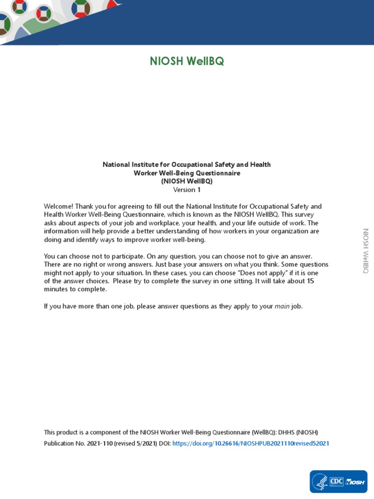 Niosh Wellbq: National Institute For Occupational Safety and Health ...