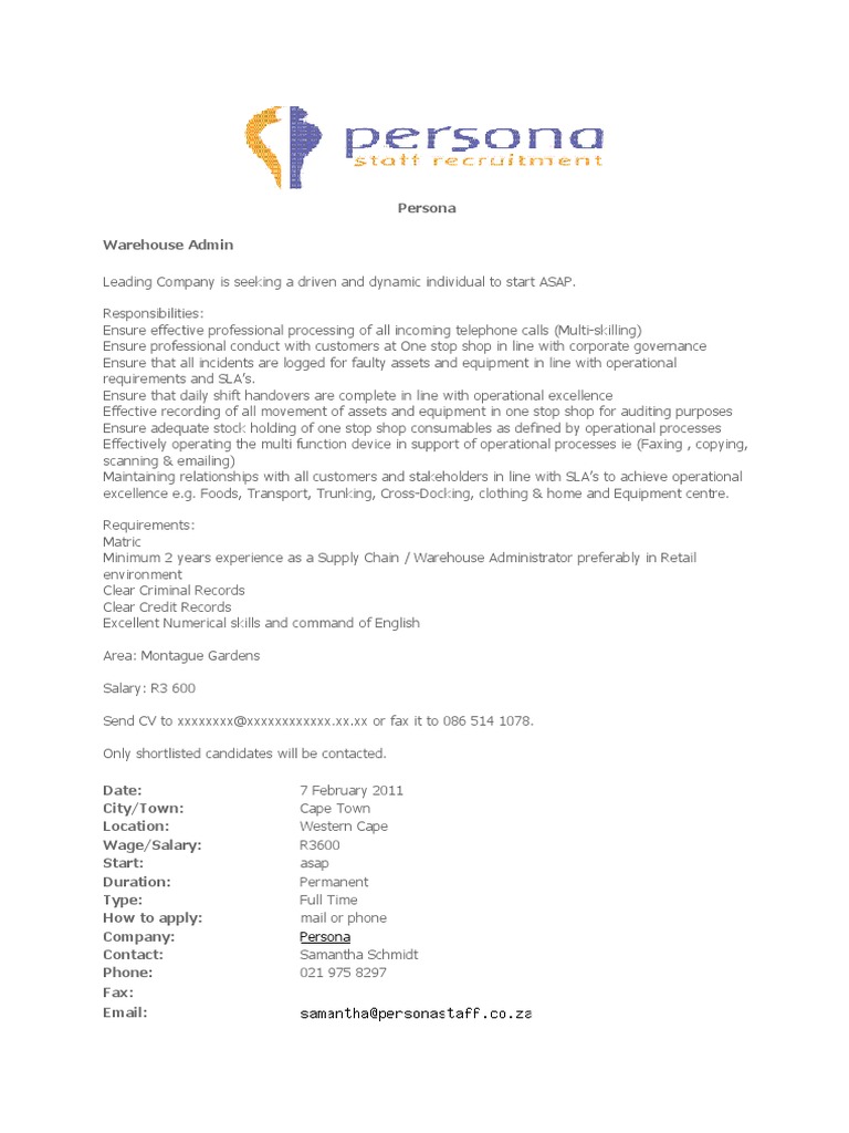 Persona | PDF | Retail | Fax