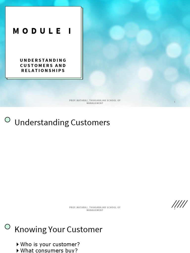 CRM - Module I - Understanding Customers and Relationship | Download ...
