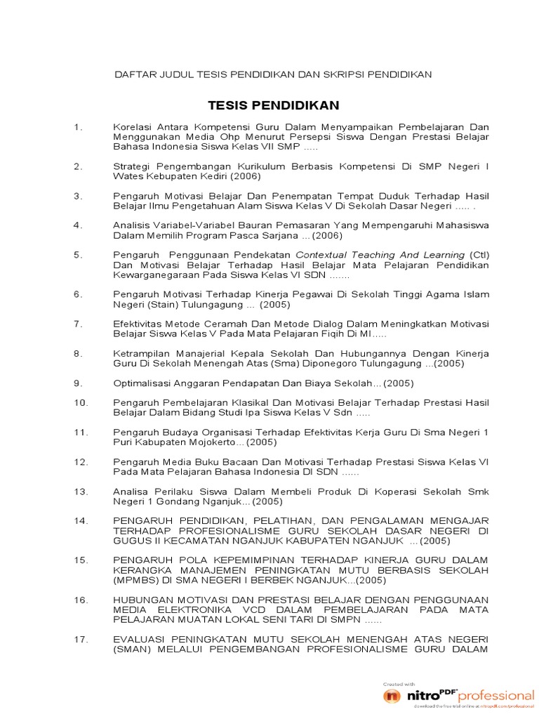 Toaz - Info Contoh Tesis Pendidikan Dan Tesis Manajemen Pendidikan PR ...