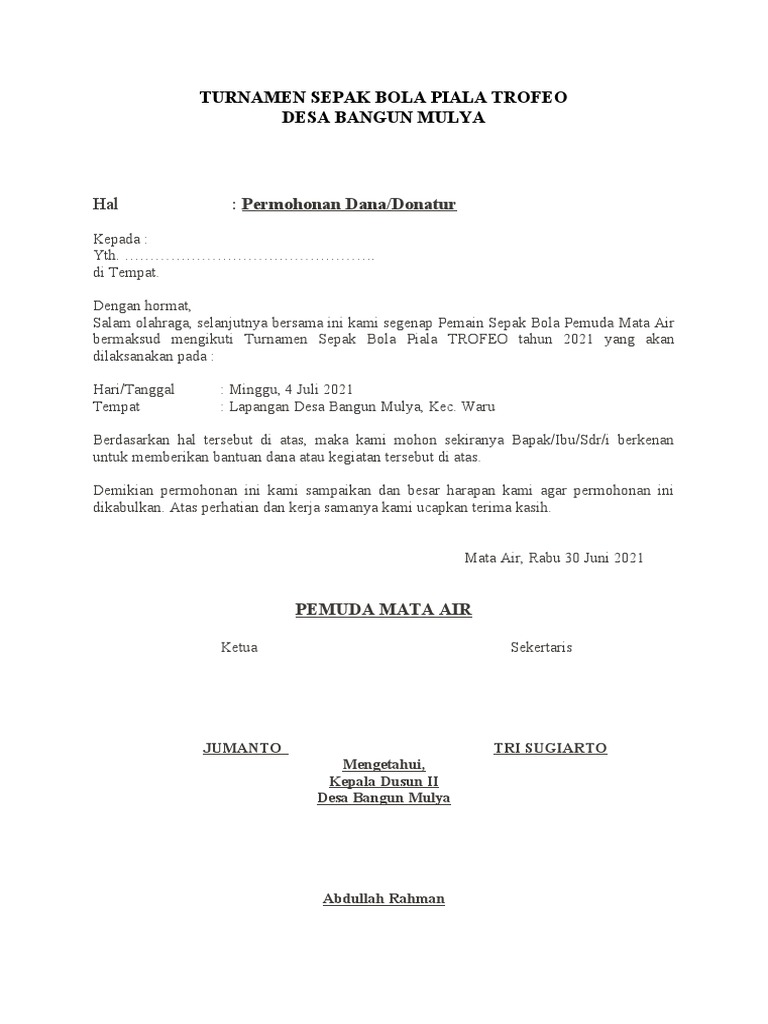 Proposal Piala Trofeo | PDF