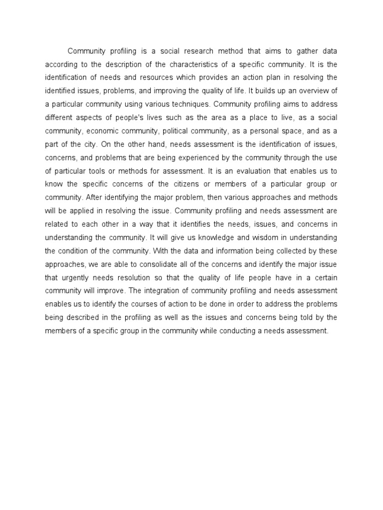 Community Profiling | PDF