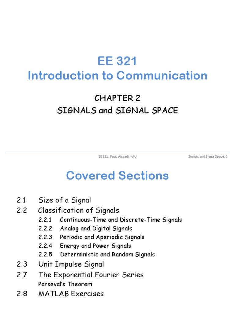 Chapter 2 - Signals and Signal Space | PDF | Discrete Time And Continuous Time | Mathematics