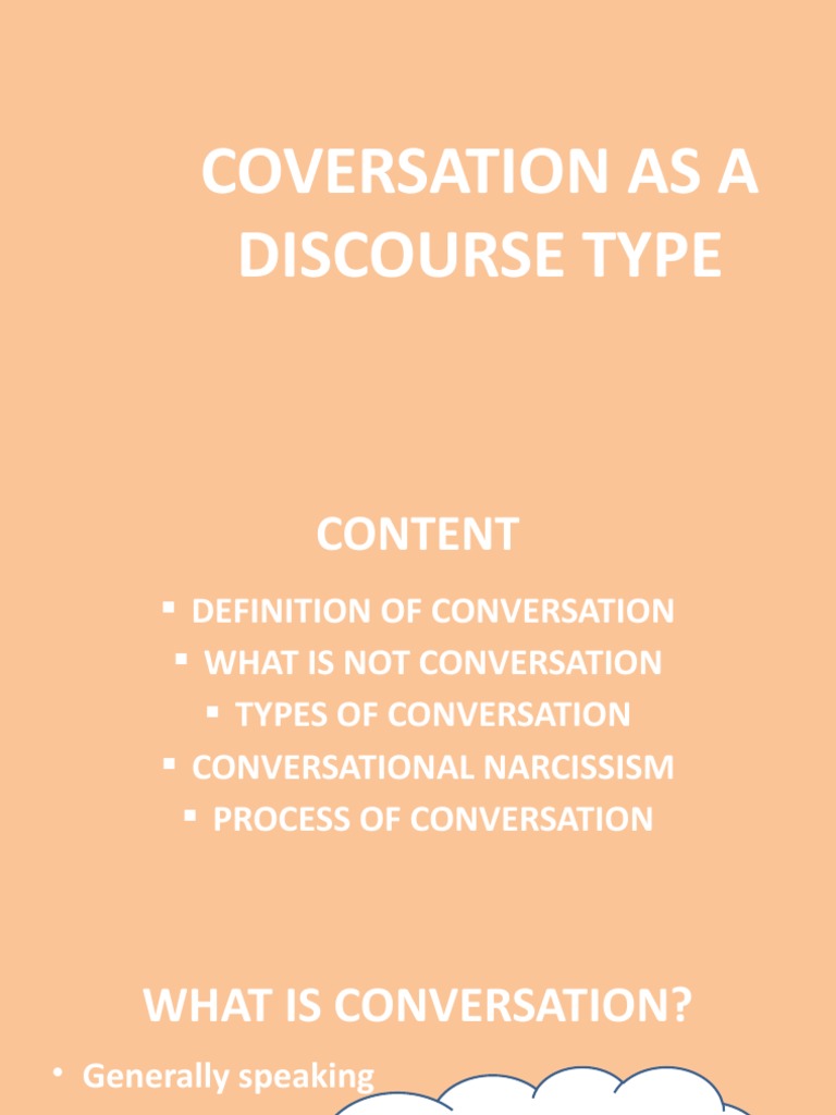 Conversation As A Discourse Type | PDF | Conversation | Human Nature