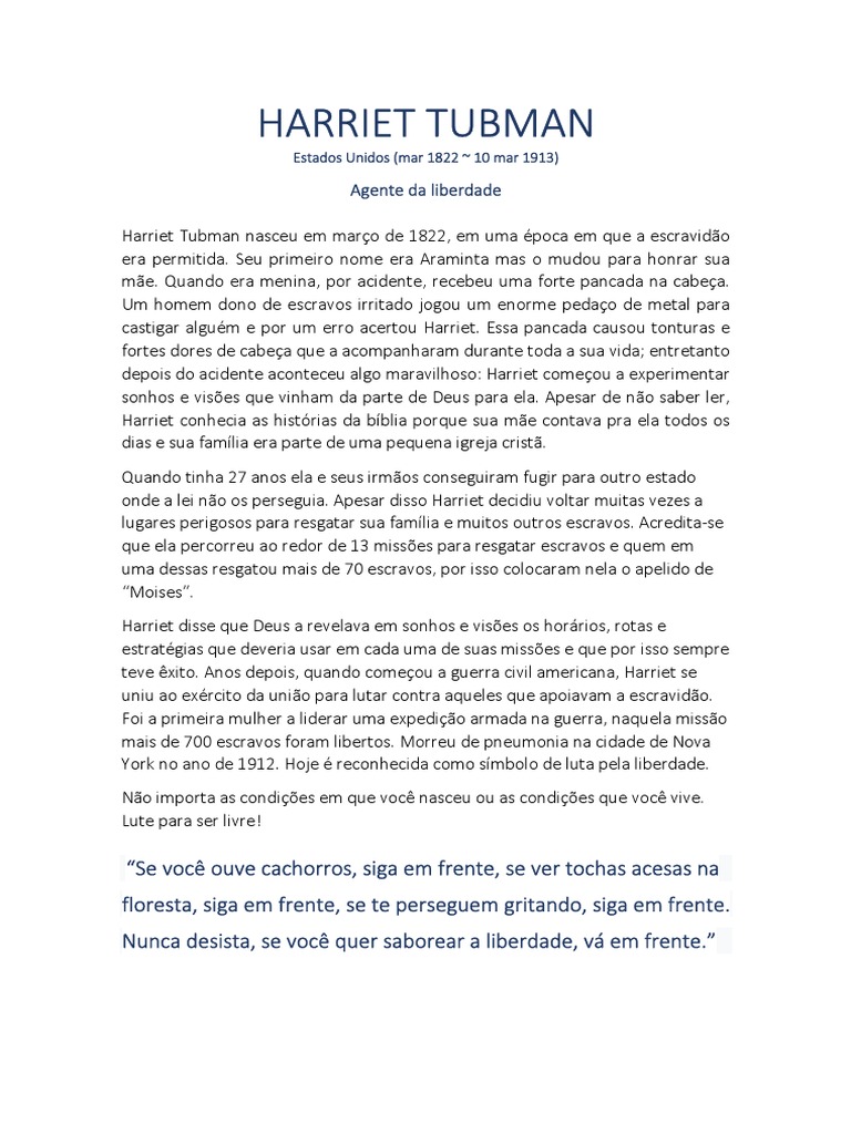 Harriet Tubman | PDF