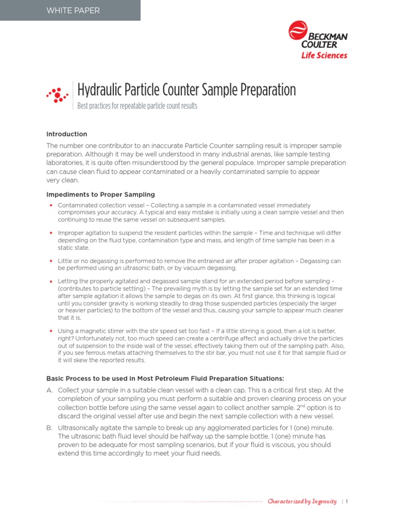 Hydraulic Particle Counter Sample Preparation: Best Practices For ...