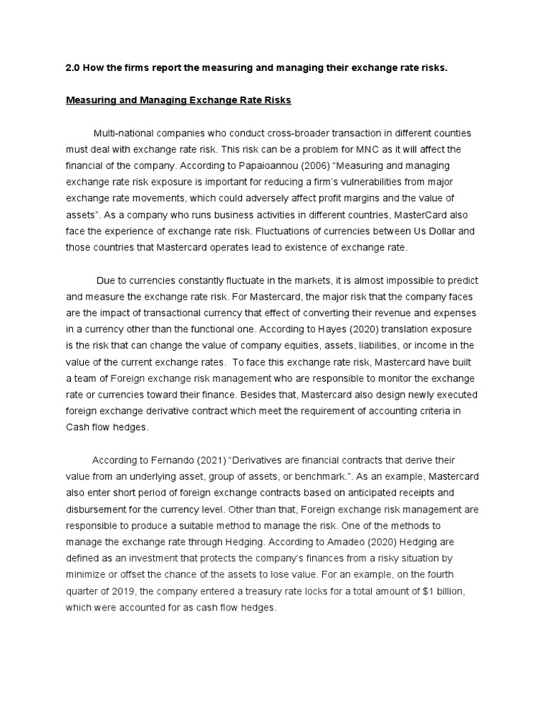 2.0 How The Firms Report The Measuring and Managing Their Exchange Rate ...