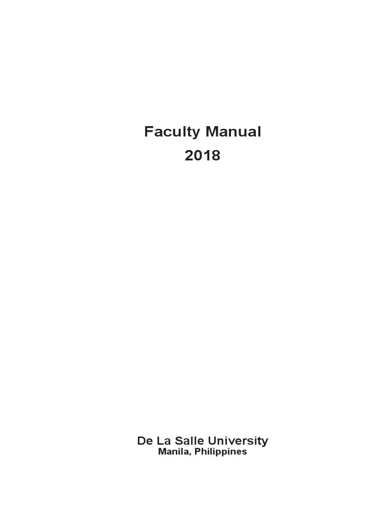 2018 DLSU Faculty Manual | PDF | Academic Degree | Thesis