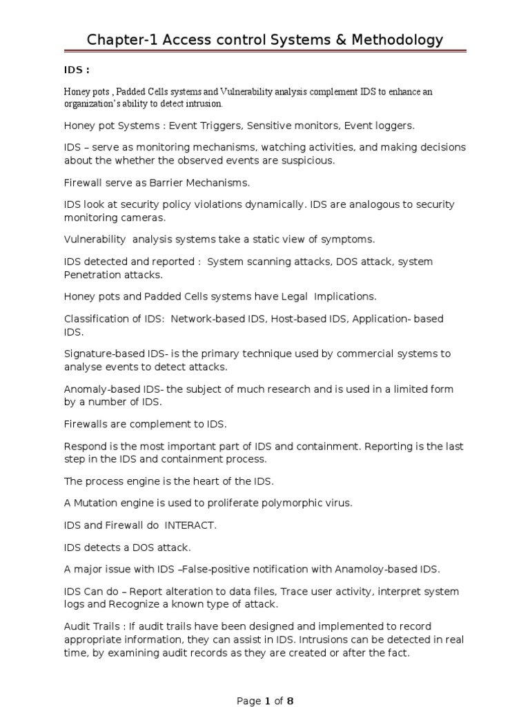 Chapter-1 Access Control Systems & Methodology | PDF | Authentication ...