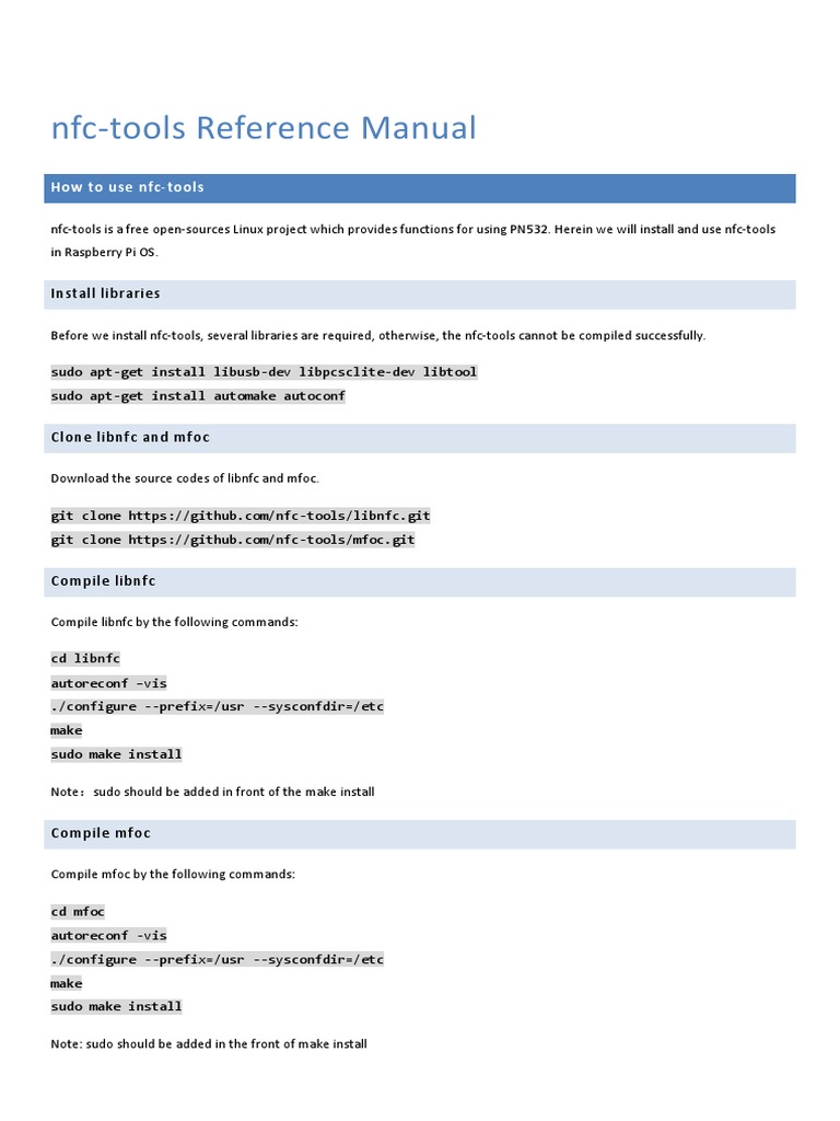 Nfc Tools Reference Manual Pdf Input Output Computer File