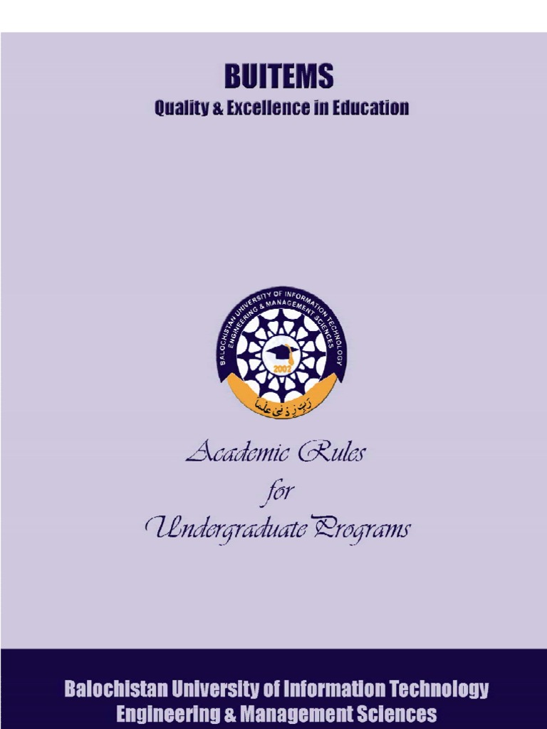 BUITEMS Academic Rules Overview | PDF | Course Credit | Academic Term