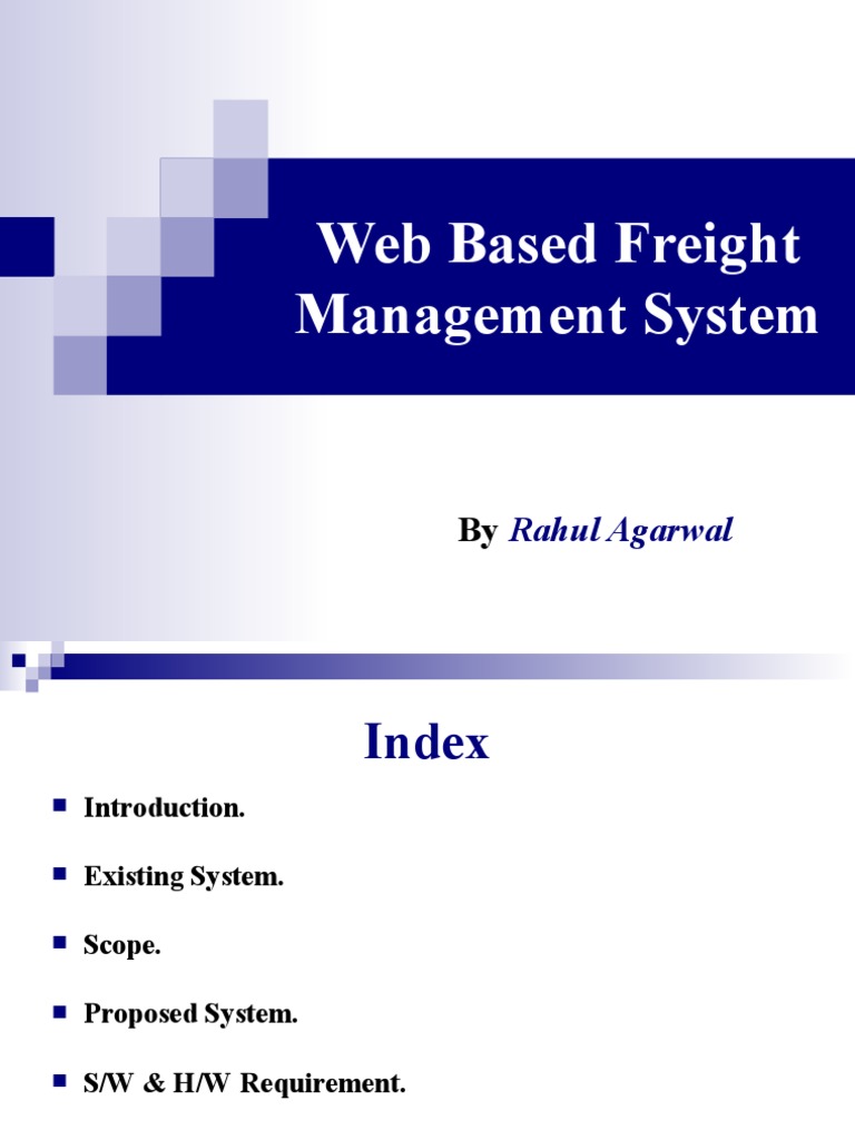 Web Based Freight Management System: Rahul Agarwal | PDF | Web ...