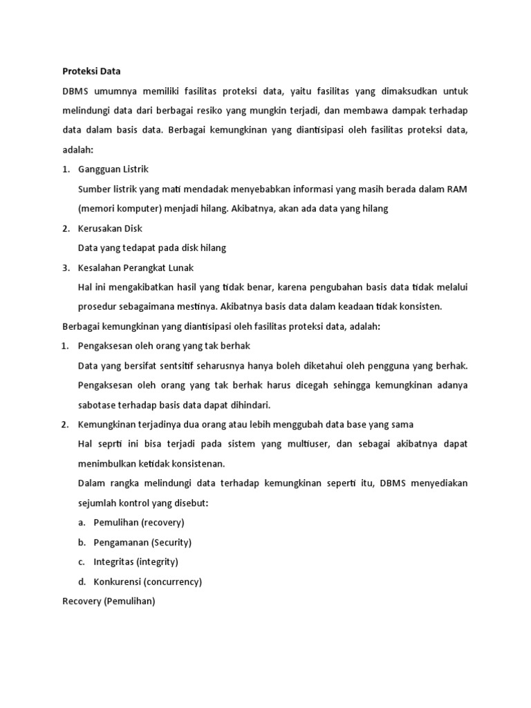 Proteksi Data | PDF | Komputer