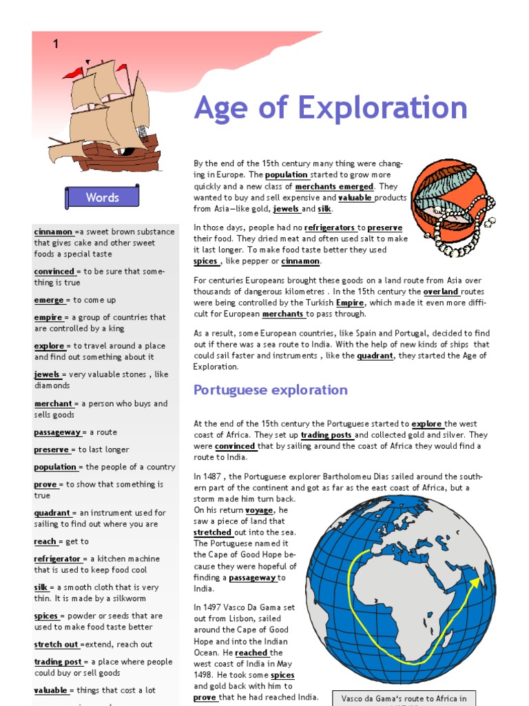 Age of Exploration Text Exercises | PDF | Age Of Discovery ...