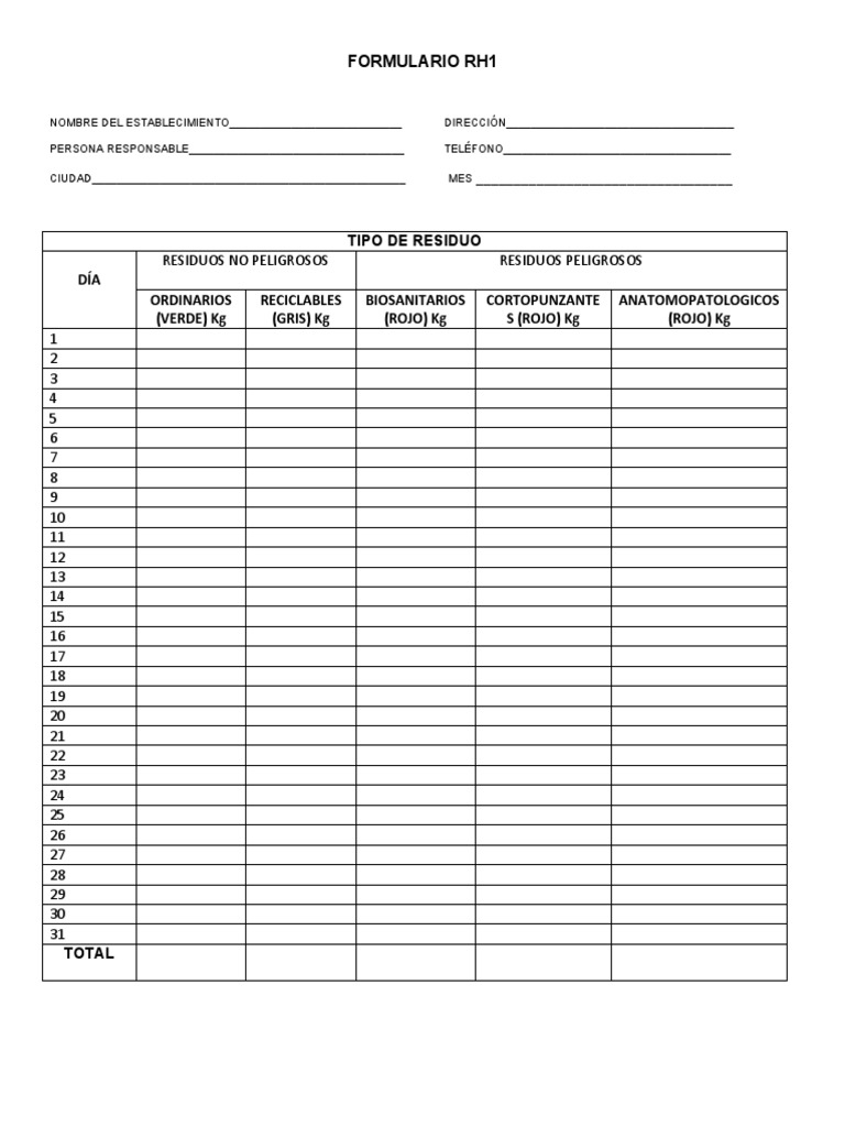 Formulario RH1 | PDF