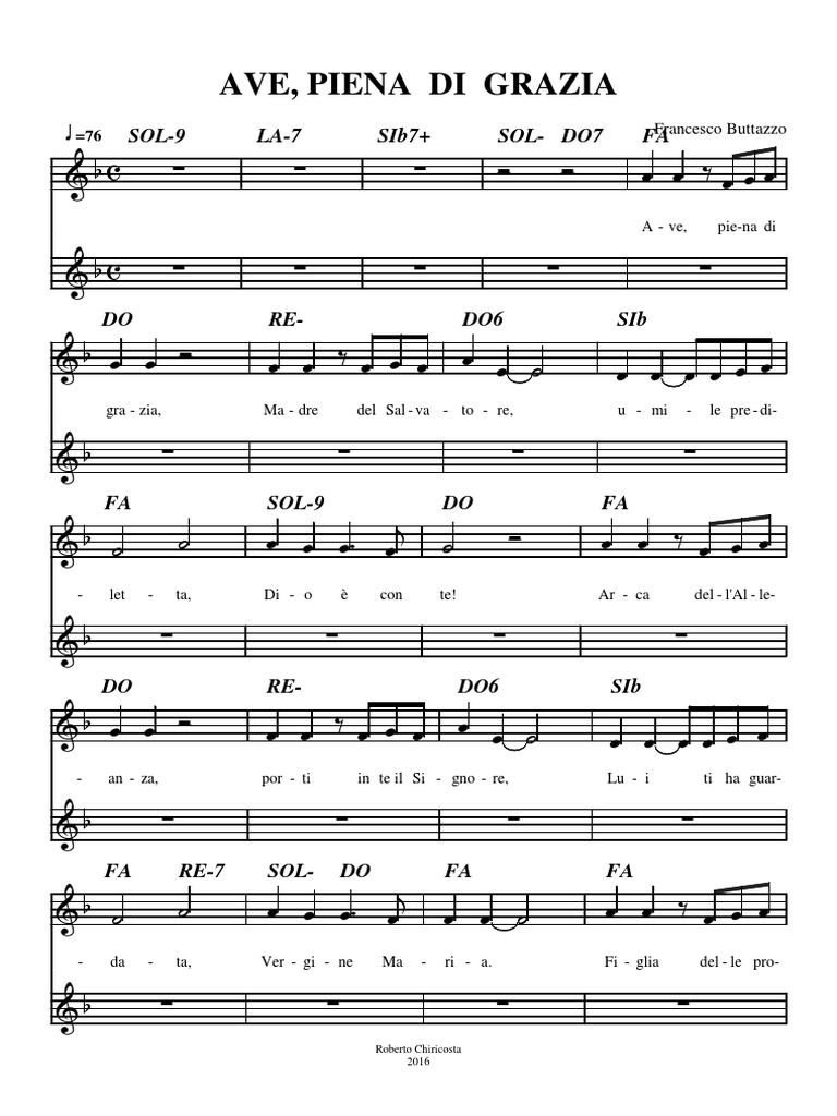 Ave Piena Di Grazia | PDF