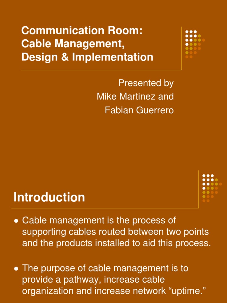 Communication Room: Cable Management, Design & Implementation | PDF ...