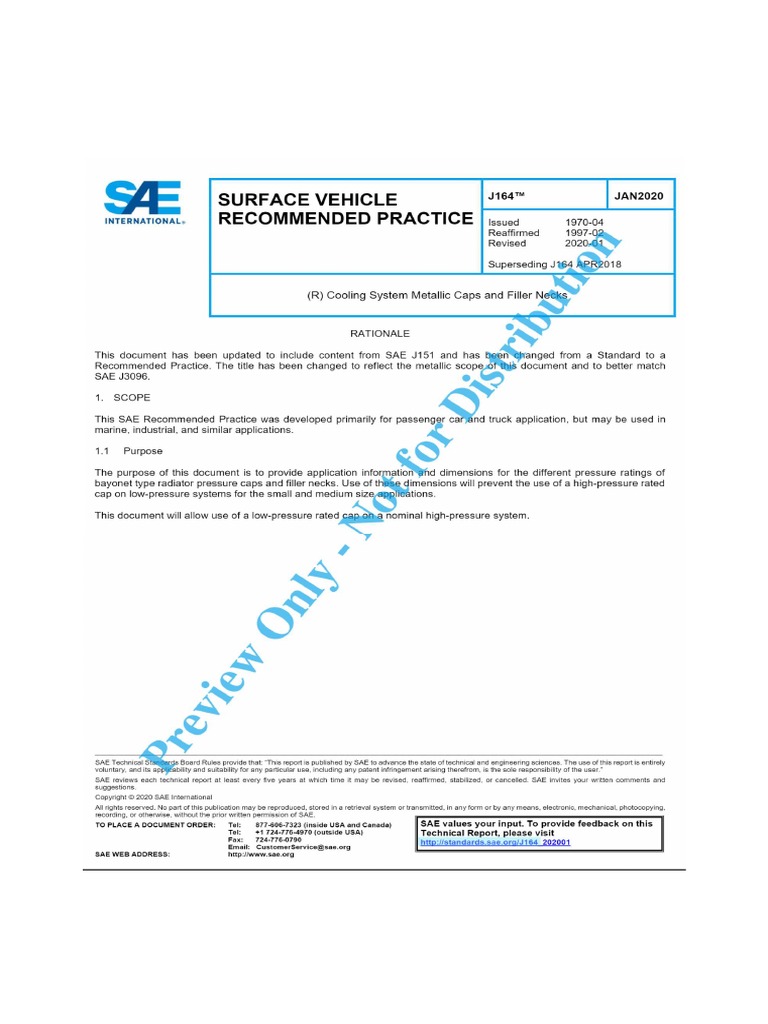 SAE J164 Jan2020 | PDF