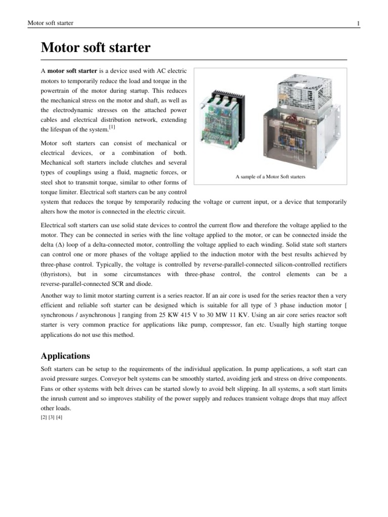 Motor Soft Starter | PDF | Electric Motor | Components
