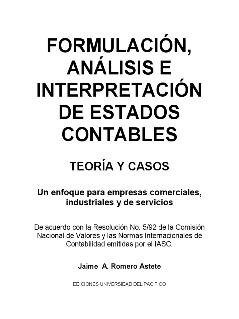 Formulación, Análisis e Interpretación de Estados Contables. 2da Edición | PDF | Contabilidad ...