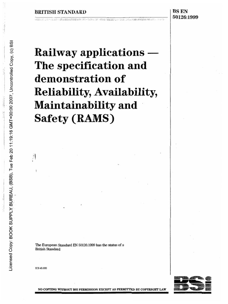 BS en 50126 1999 | PDF