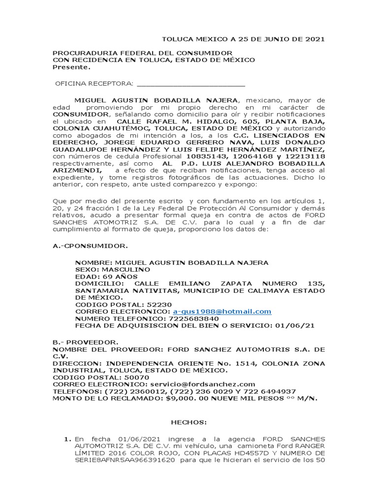 Queja Profeco | PDF | México