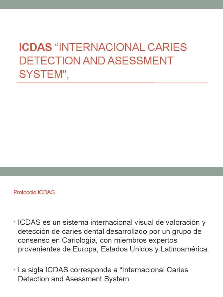 Presentacin Icdas 2 | PDF | Esmalte de dientes | Diente
