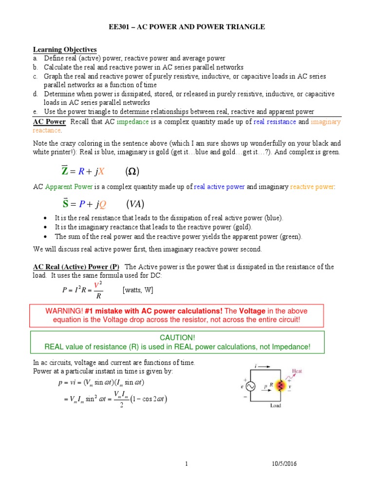 AC Power and The Power Triangle | PDF | Ac Power | Electromagnetism