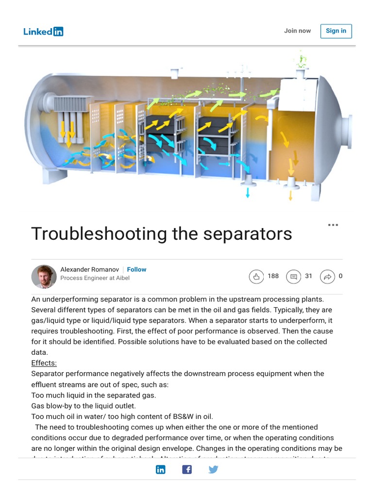 Troubleshooting The Separators | PDF | Chemistry | Chemical Engineering