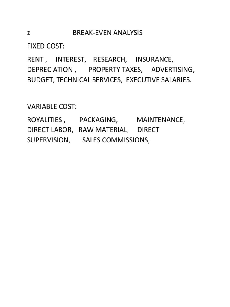 BREAK EVEN ANALYSIS-2 (2 Files Merged) | PDF | Economics | Economies