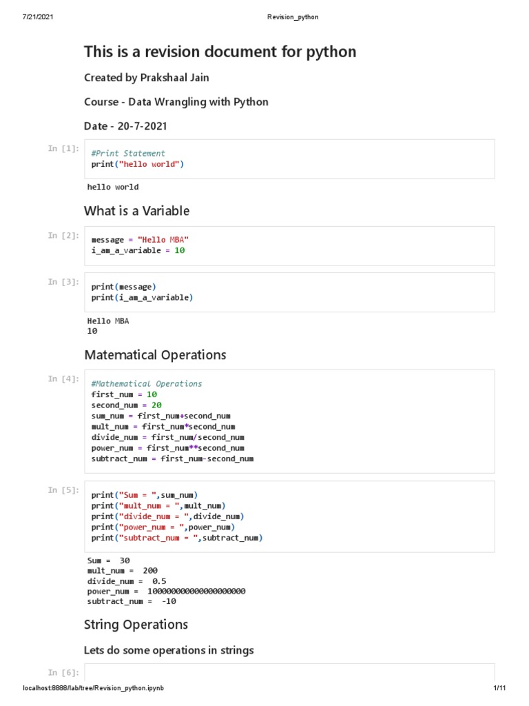 Revision Data Wrangling With Python | PDF | Maxima And Minima | Boolean ...