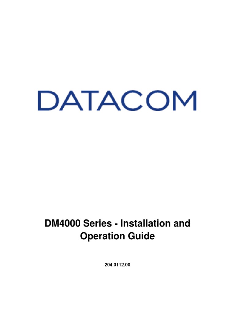 DM4000 Series - Installation and Operation Guide | PDF | Network Switch ...